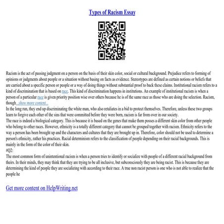 Types Of Racism Essay | PPT