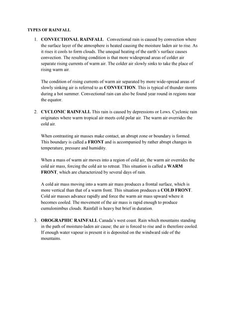 Precipitation, types and their different forms. | PPTX