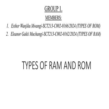 Comprehensive Overview of RAM and ROM Types, Characteristics, and Uses ...