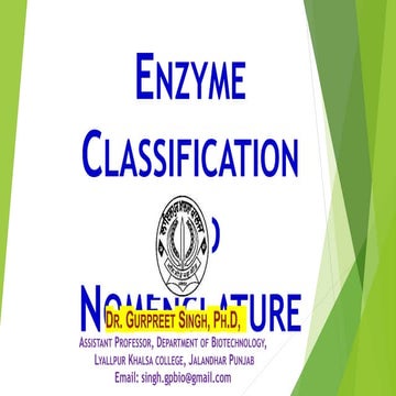 Types of reactions in biological system and enzyme classification ...