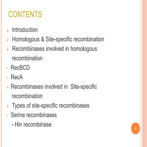 Types of Recombinase | PPTX
