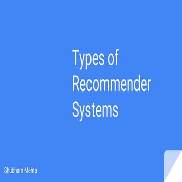 Types of recommender systems | PPT