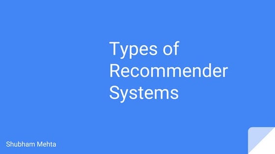 Types of recommender systems | PPT