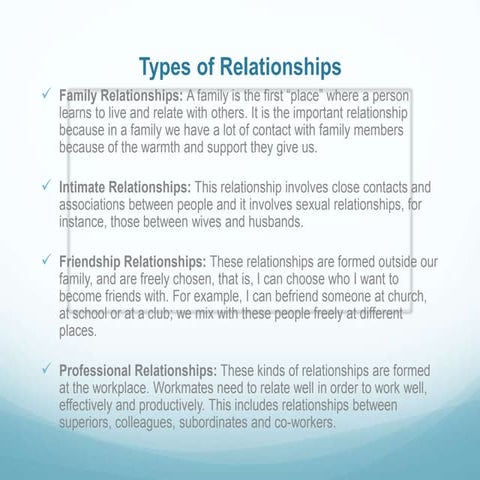 Types of relationships | PPTX