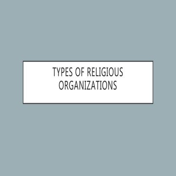 A2 Sociology Beliefs - Religious Organisations and Movements | PPTX