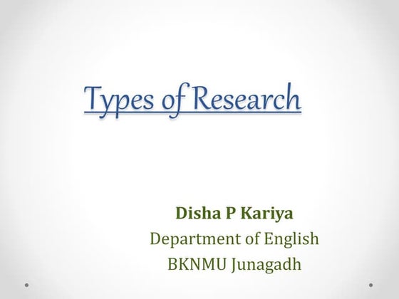 Types of Research | PPTX