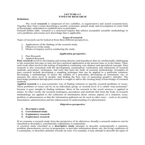 Types of research and modes of research and mode's of research | PDF ...