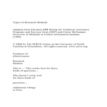 Types of Research Methods Adapted from Edvantia SBR R.docx
