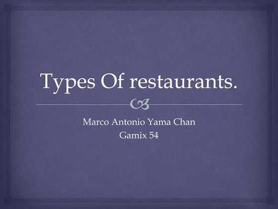 Types of restaurant | PPT