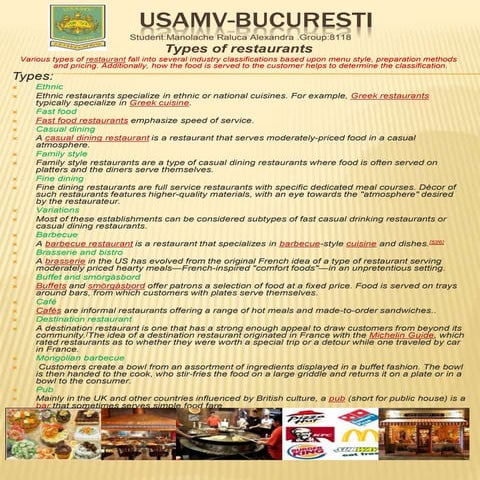 Types of restaurants | PDF