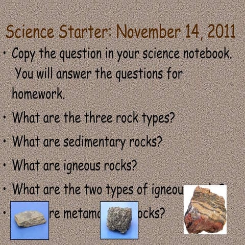 Types of rocks | PPT | Geology | Science