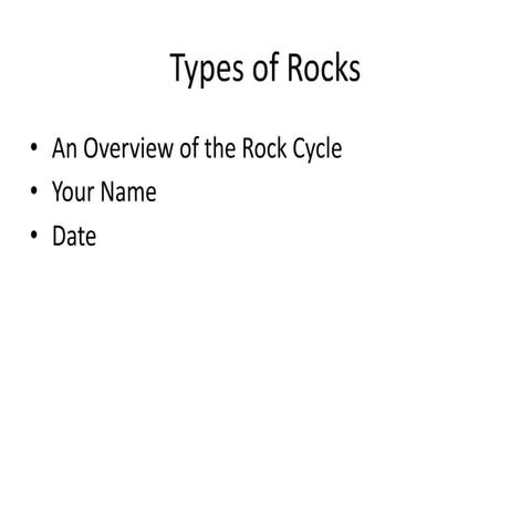 Presentation on types of rocks and their category | PPT
