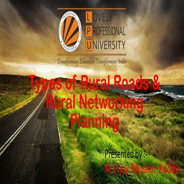 Types of rural roads and network planning | PDF