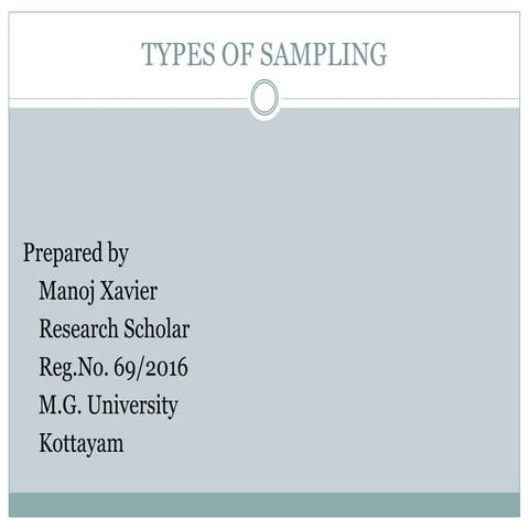 Sampling methods