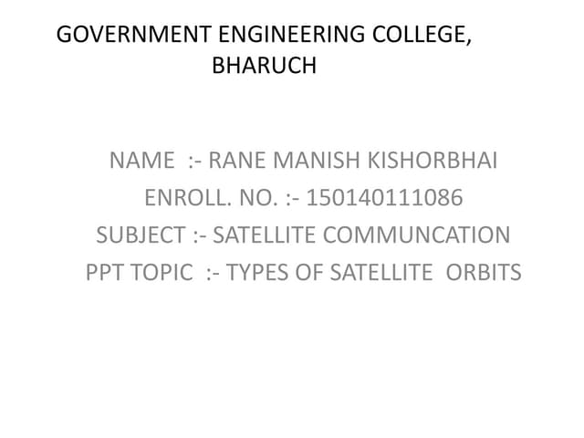 Geo synchronous and Sun synchronous Satellites | PPTX