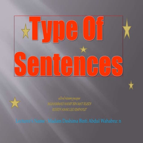 Types of sentences | PPTX