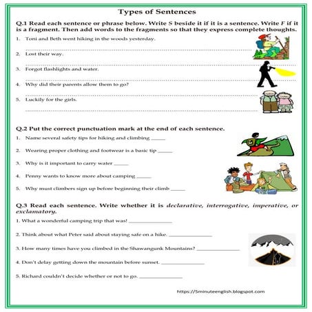 Types of Sentences Worksheet | PDF