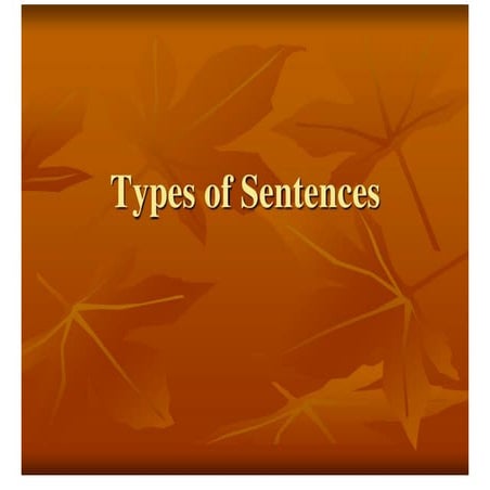 Types Of Sentences | PDF