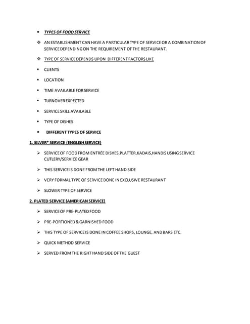 Food and beverages service outlet. | PPT