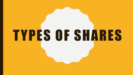 Shares and its types | PPTX