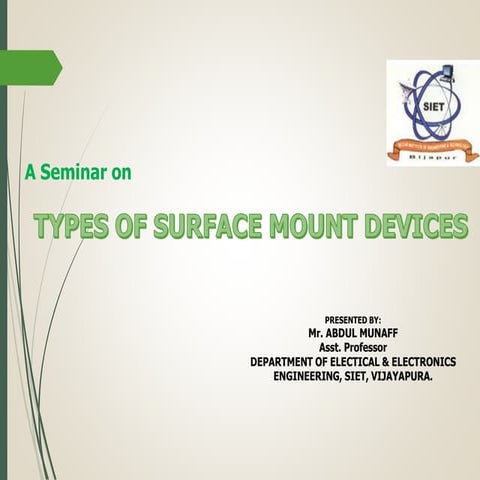 SURFACE MOUNT DEVICES-TYPES | PPTX
