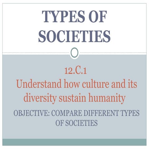 The different types of Societies Powerpoint | PPTX
