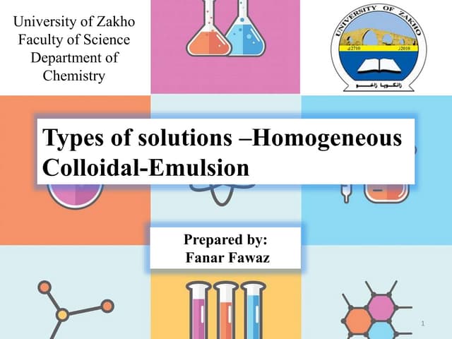 Types of solutions homogeneous and colloidal and emulsion .pptx Types of solutions homogeneous and colloidal and emulsion .pptx
