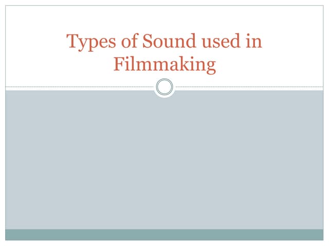 GCSE Film Studies - Sound | PPTX
