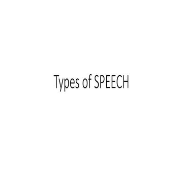 Types of SPEECH IN SPEAKING FOR ALL STUDENTS | PPTX