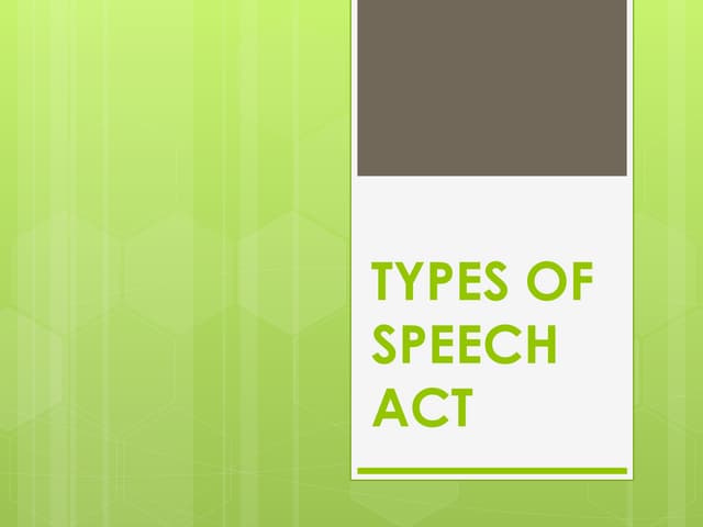 Types of speech act | PPTX