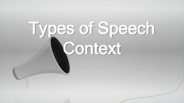 Types of speech context and style | PPTX