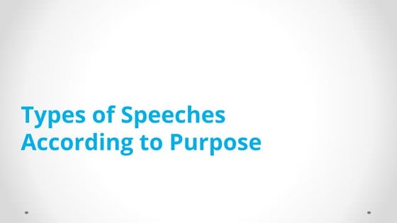 Types of speeches | PPT