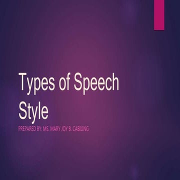 Types of speech style | PPTX