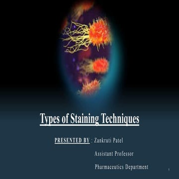 Types of staining techniques | PPTX | Chemistry | Science