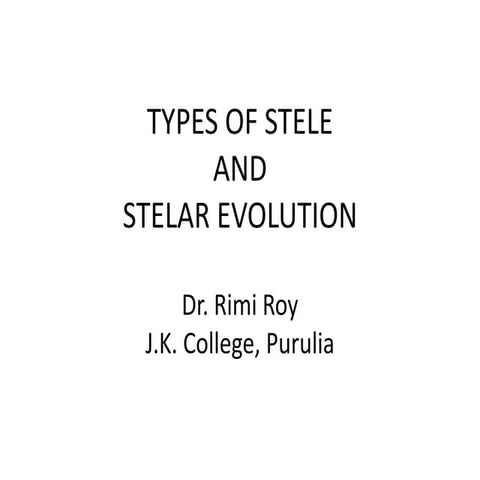 Stelar System, Stele, its types and evolution | PPTX
