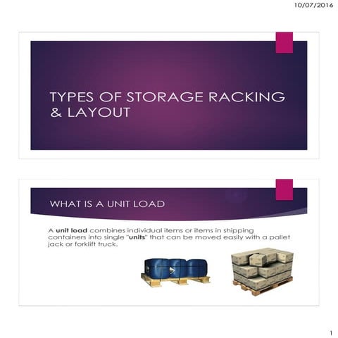 Types of storage racking & layout | PDF