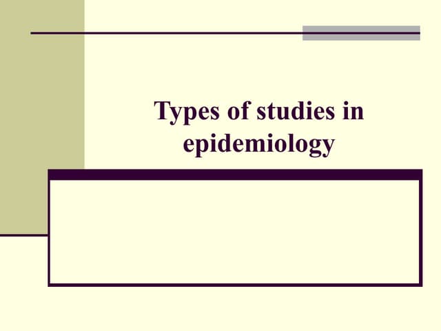 Cohort and case-controls studies