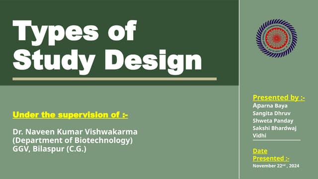 Observational study design | PPTX