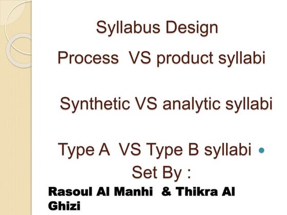 Curriculum and syllabus design | PPT