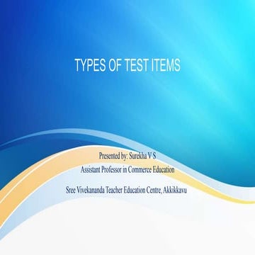 Types of test items | PPTX