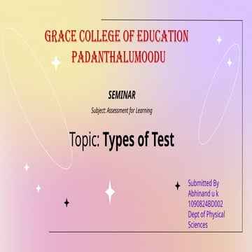 Types of test items. Assessment for learning | PPTX