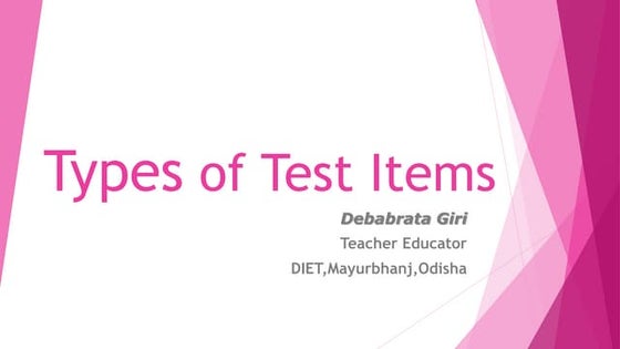 Types of test items | PPT