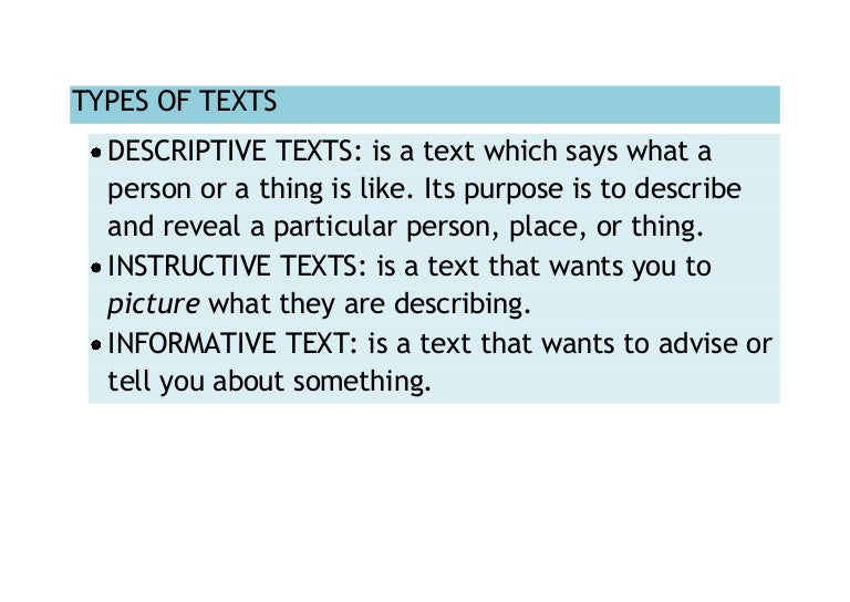 Types of texts