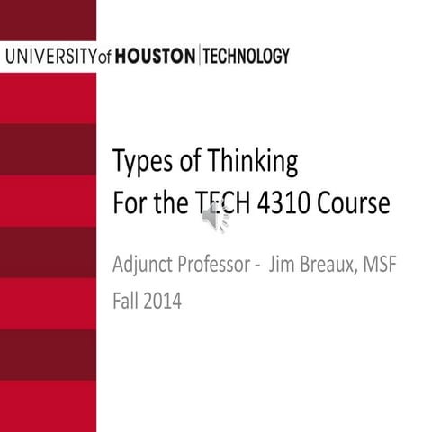 Types of thinking; TECH 4310 | PPTX