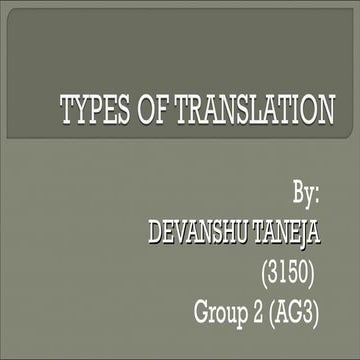 Types of translation | PPT
