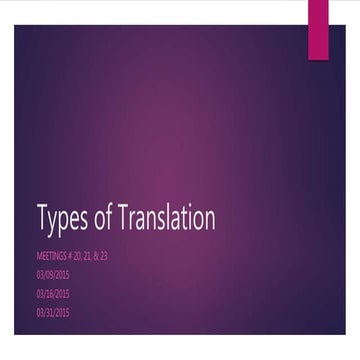 Types of translation | PPSX