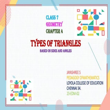 types of triangle based on their sides and angles. | PPTX