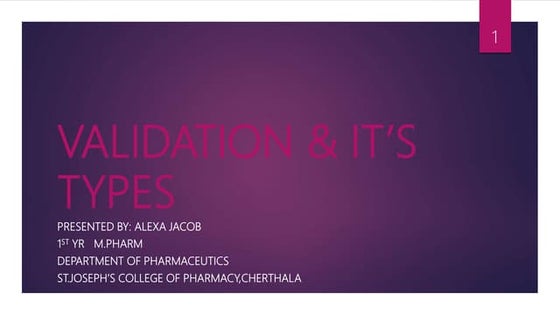types of validation | PPT types of validation | PPT