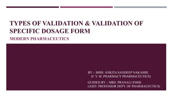 Types of Validation & its Aspects PPT.pptx | Chemistry | Science
