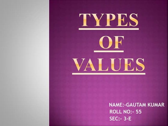 Universal values | PPTX | Family and Relationships